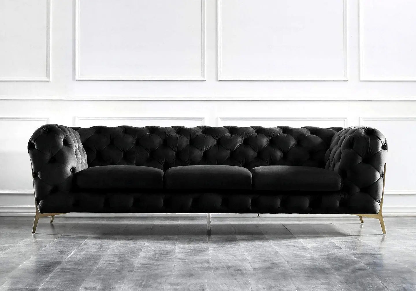Canapé Chesterfield noir – l’élégance intemporelle du salon – DEKOFLIX